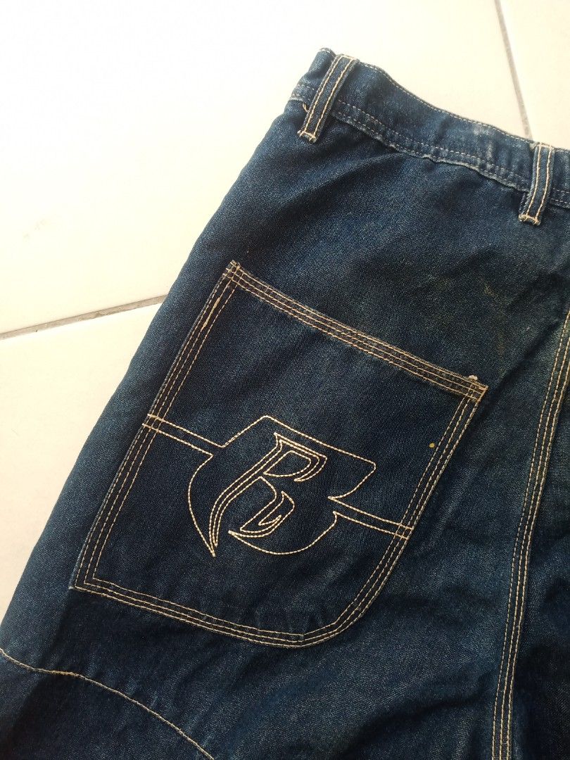 DOUBLE KNEE BAGGY RUFF RYDERS DIRTY DENIM JNCO SP FUBU, Men's Fashion ...