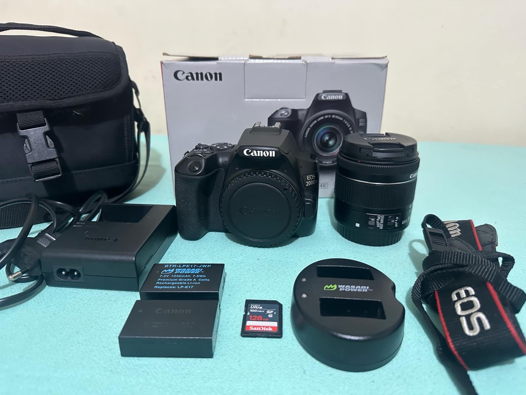 CANON EOS 200D II with 18-55mm Kit Black, Photography, Cameras on Carousell