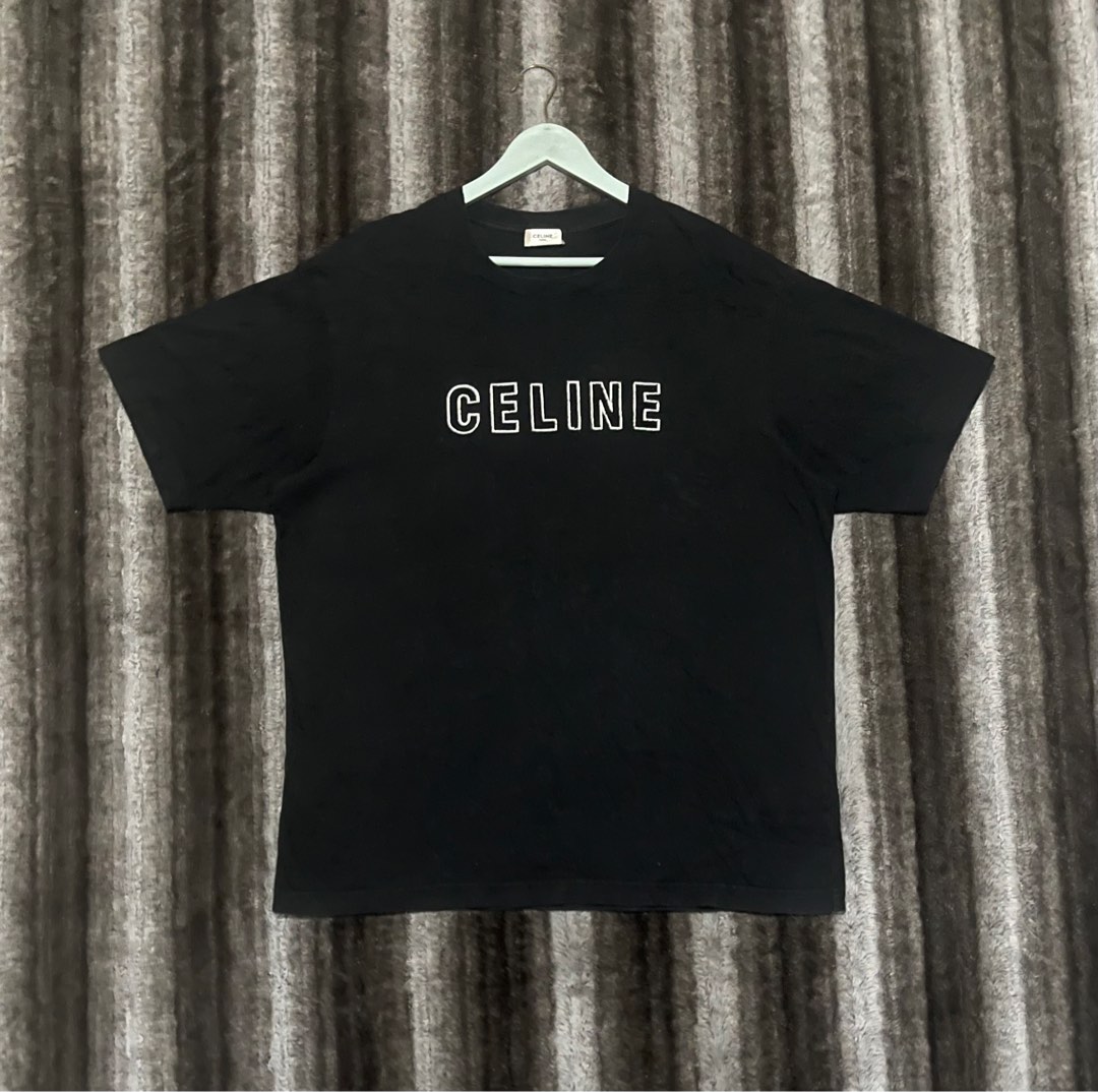 CELINE EMBROIDERED SCRIPT TEE, Men's Fashion, Tops & Sets, Tshirts ...