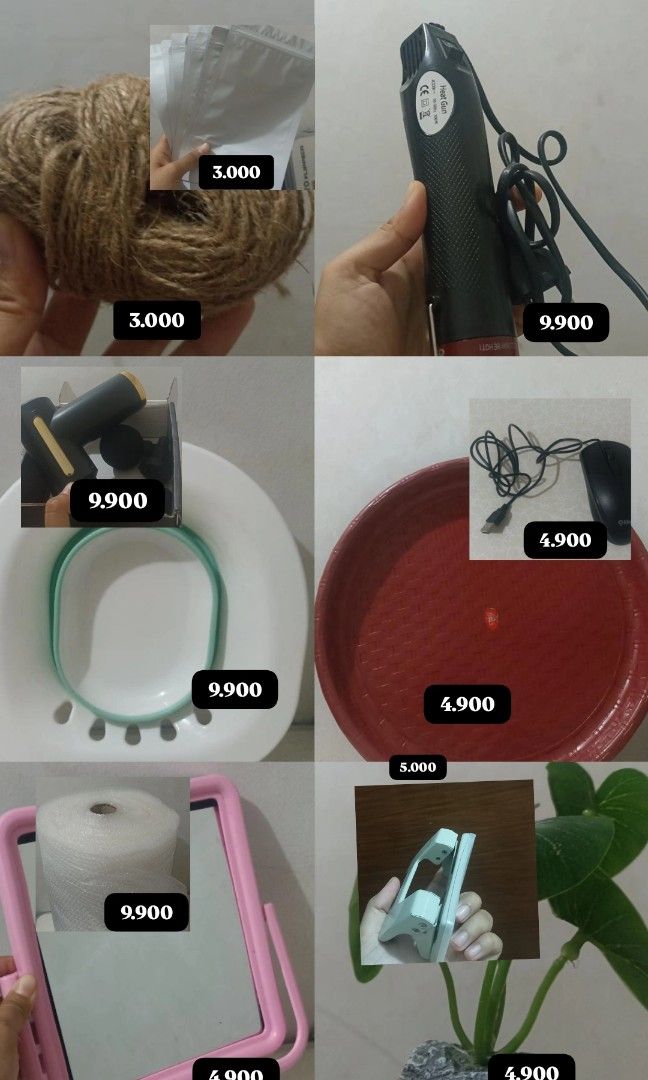 CERMIN, PEMBOLONG KERTAS, BUNGA DEKORASI, WRAP, TAMPAH, MOUSE, ALAT ...