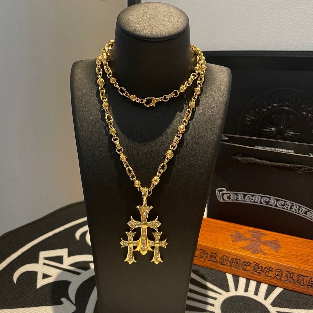 Take A Look About Chrome Hearts Necklace Gold