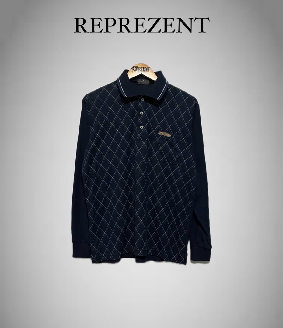 Cla/udio Vale/ntino Paris Polo Shirt Longsleeves In Midnight Blue ...