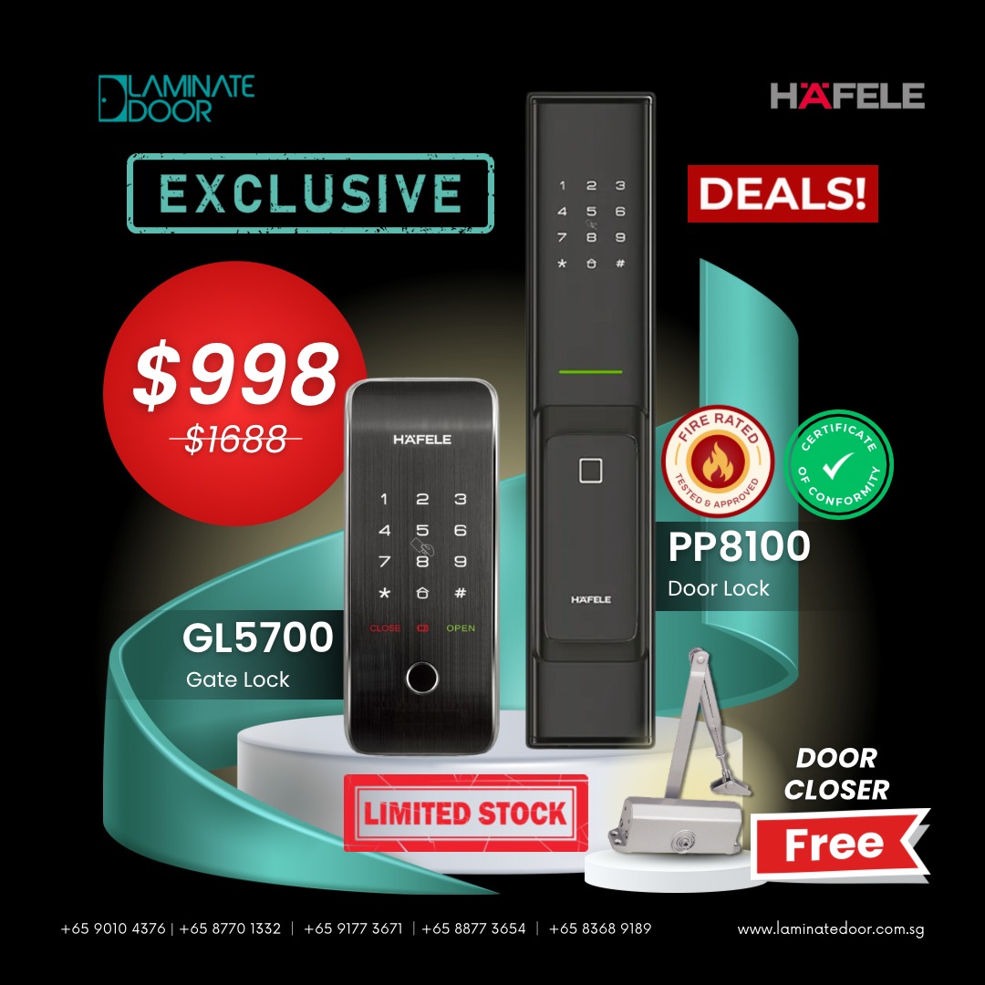 Hafele PP8100 Fire-rated Digital Door Lock & GL5700 Digital Gate Lock ...