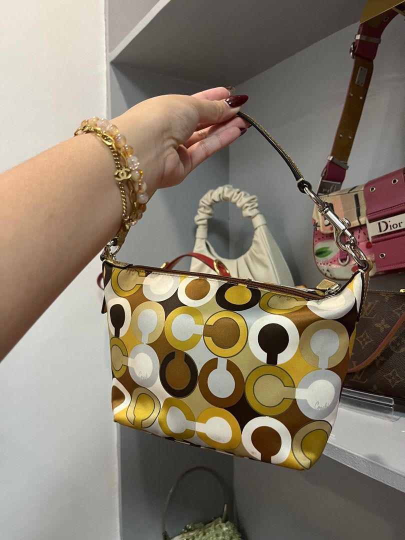 Coach Gold and Brown Mini Boat Shoulder Bag | y2k 2000s vintage, Luxury ...