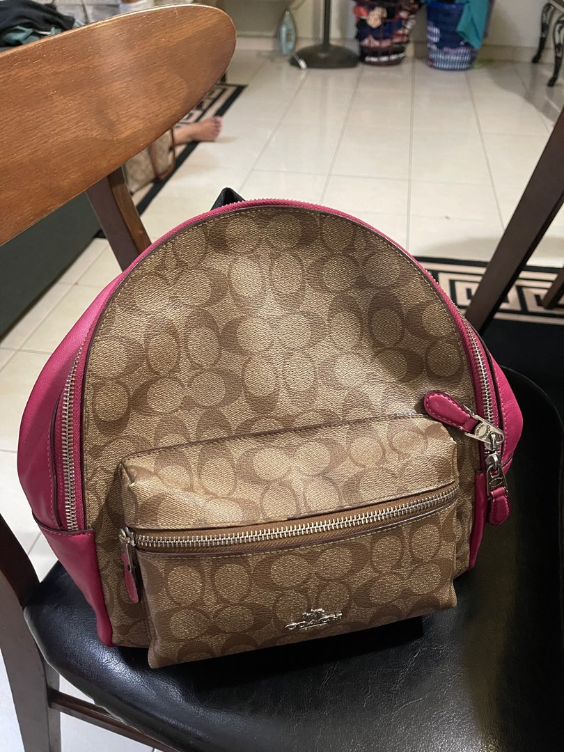 Coach Lock Backpack F32200 Beige Pink PVC Leather Coach, Luxury, Bags ...