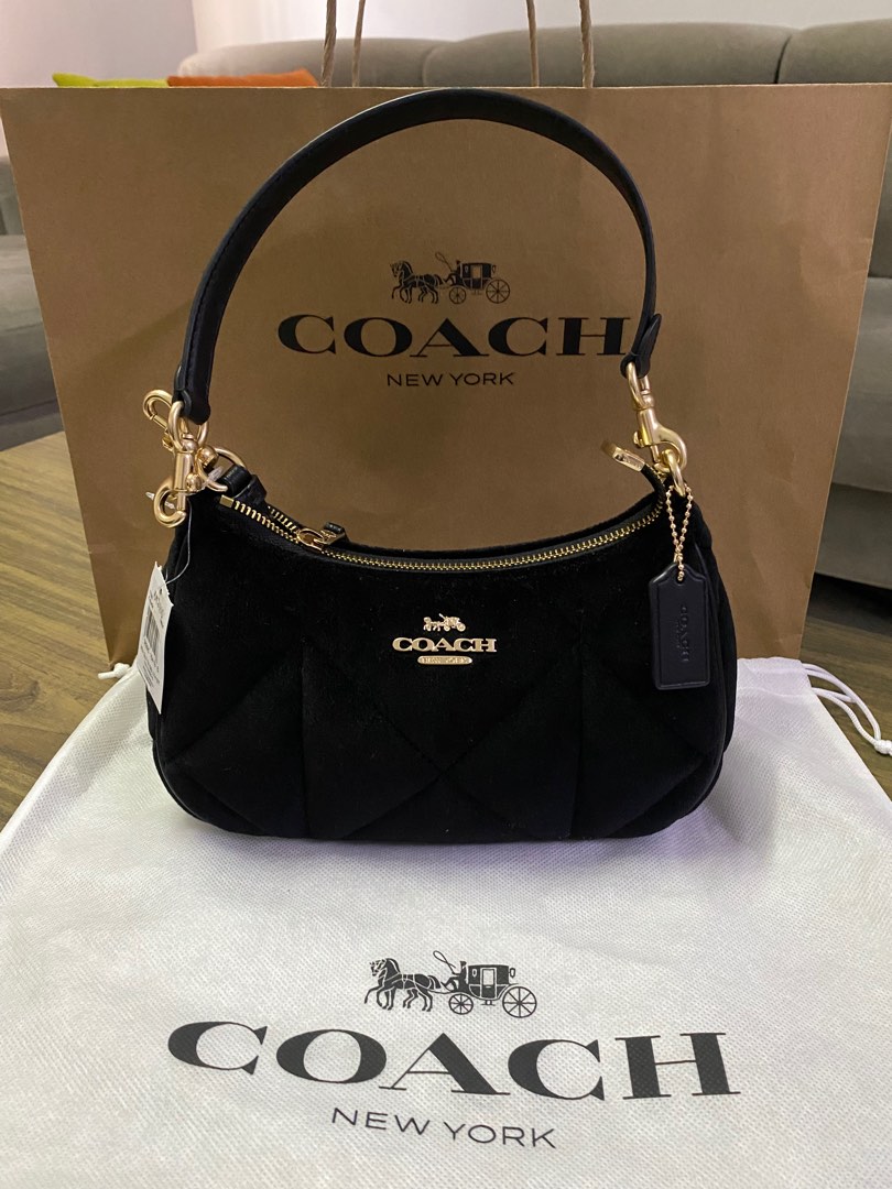 Coach Velvet Quilted Teri Shoulder bag, Luxury, Bags & Wallets on Carousell
