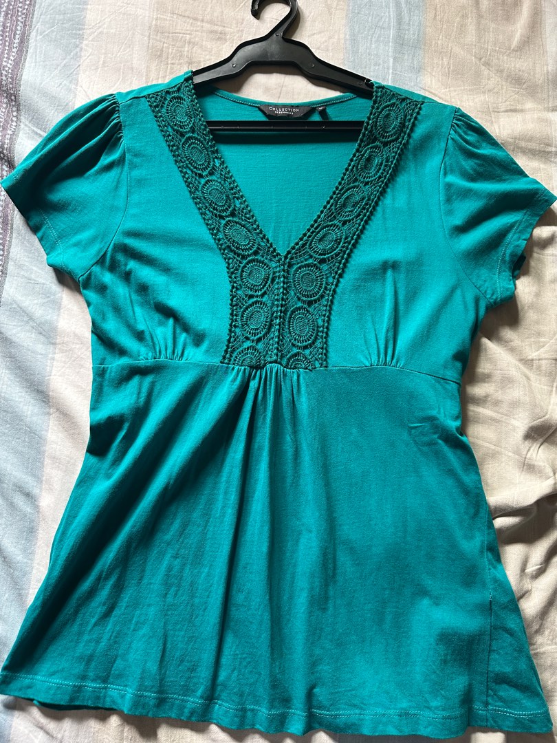 Debenhams Summer Blue Green Top, Women's Fashion, Tops, Blouses on ...