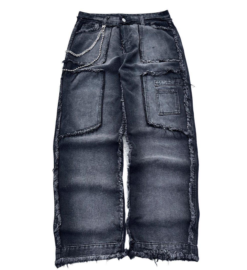 distressed acid washed baggy pants, opium, goth, punk, y2k, Men's ...