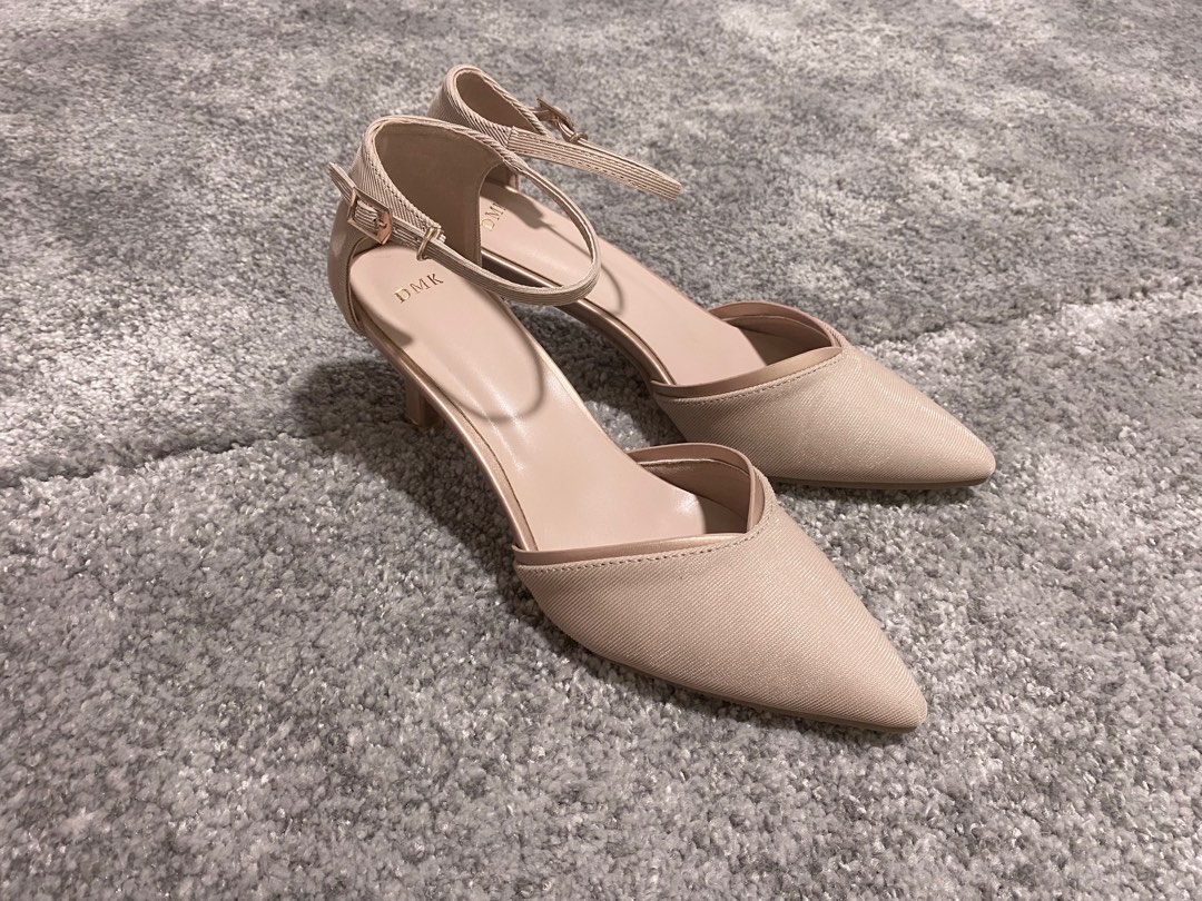DMK Pink Heels Covered Toe with Strap, Women's Fashion, Footwear, Heels ...
