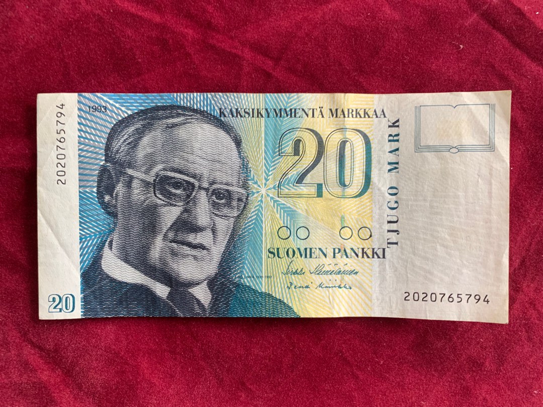 Finland 20 Mark 1993 Banknote, Hobbies & Toys, Collectibles ...