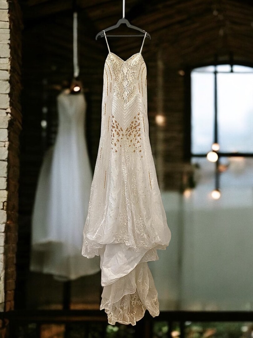 Fully Beaded Sweetheart Cut Serpentina Wedding Dress, Women's Fashion ...