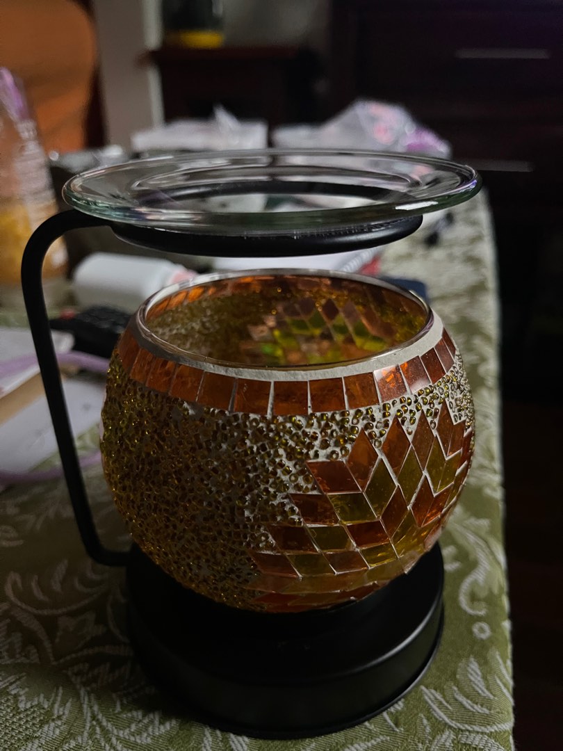 Golden Mosaic Oil Burner, Furniture & Home Living, Home Fragrance on ...