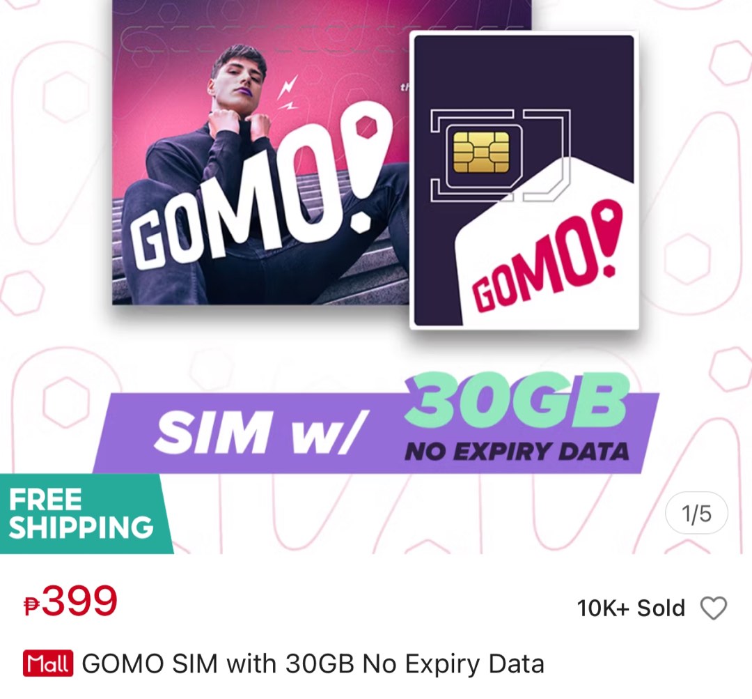 GOMO Sim with 30GB No Expiry Data, Mobile Phones & Gadgets, Mobile & Gadget Accessories, Sim ...