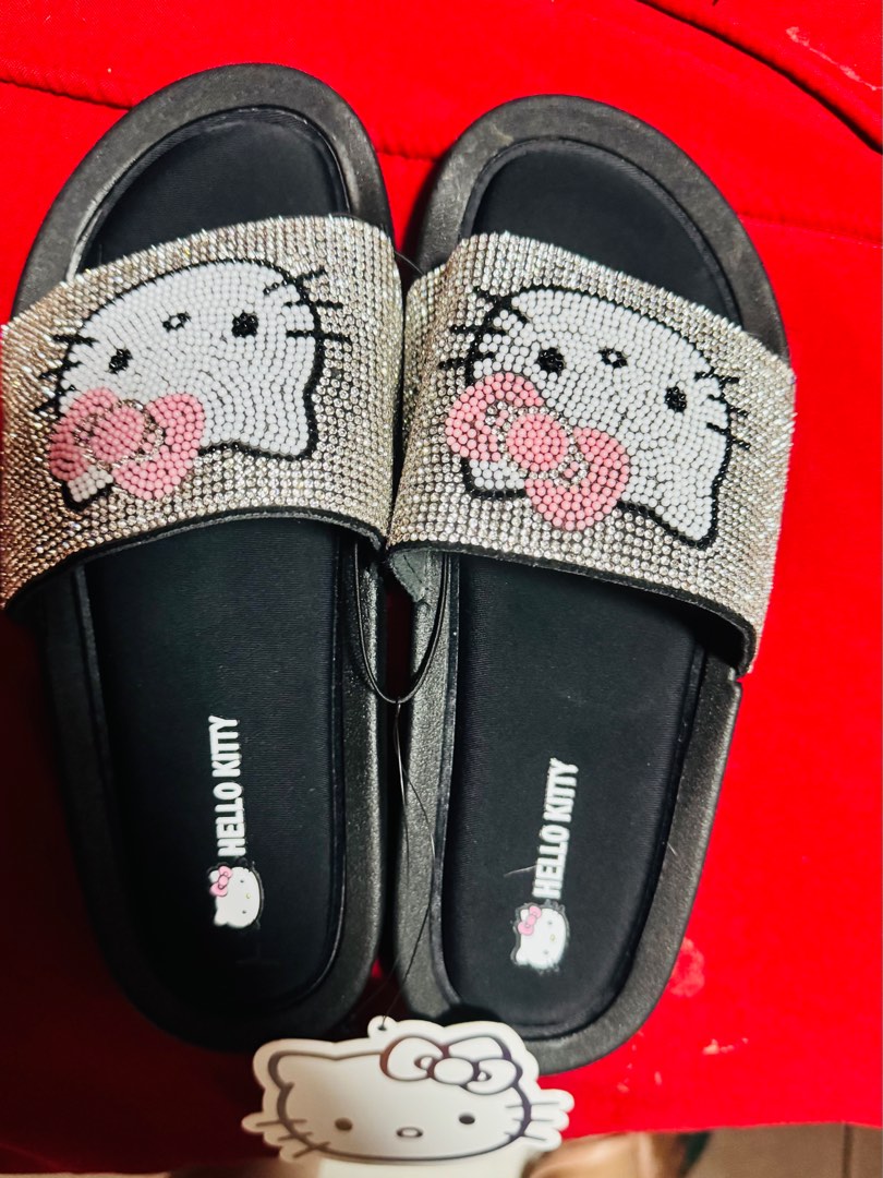 Hello kitty x forever 21 rhinestone slides, Women's Fashion, Footwear ...