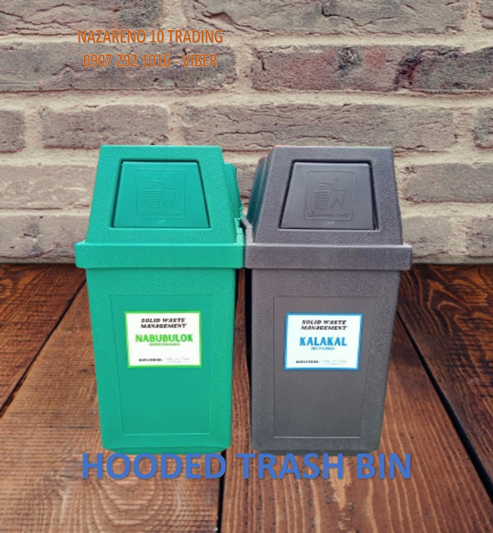 Hooded trash bin Segregation 787, Furniture & Home Living, Cleaning ...
