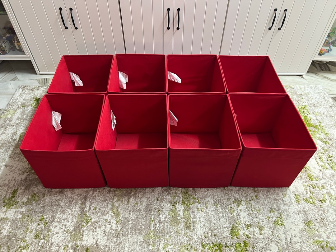 IKEA Drona Storage Box x8 - Red, Furniture & Home Living, Home ...