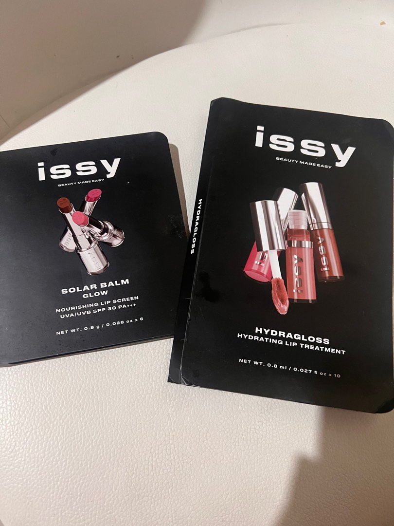 Issy solar balm and hydragloss sampler set, Beauty & Personal Care ...