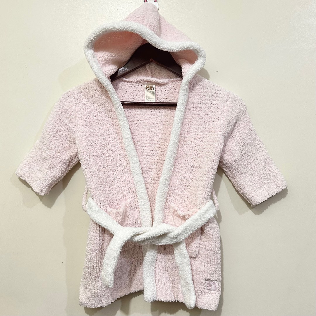 Kashwere Baby Hooded Robe (6–24 Months) – 100% Microfiber, Pink & White ...