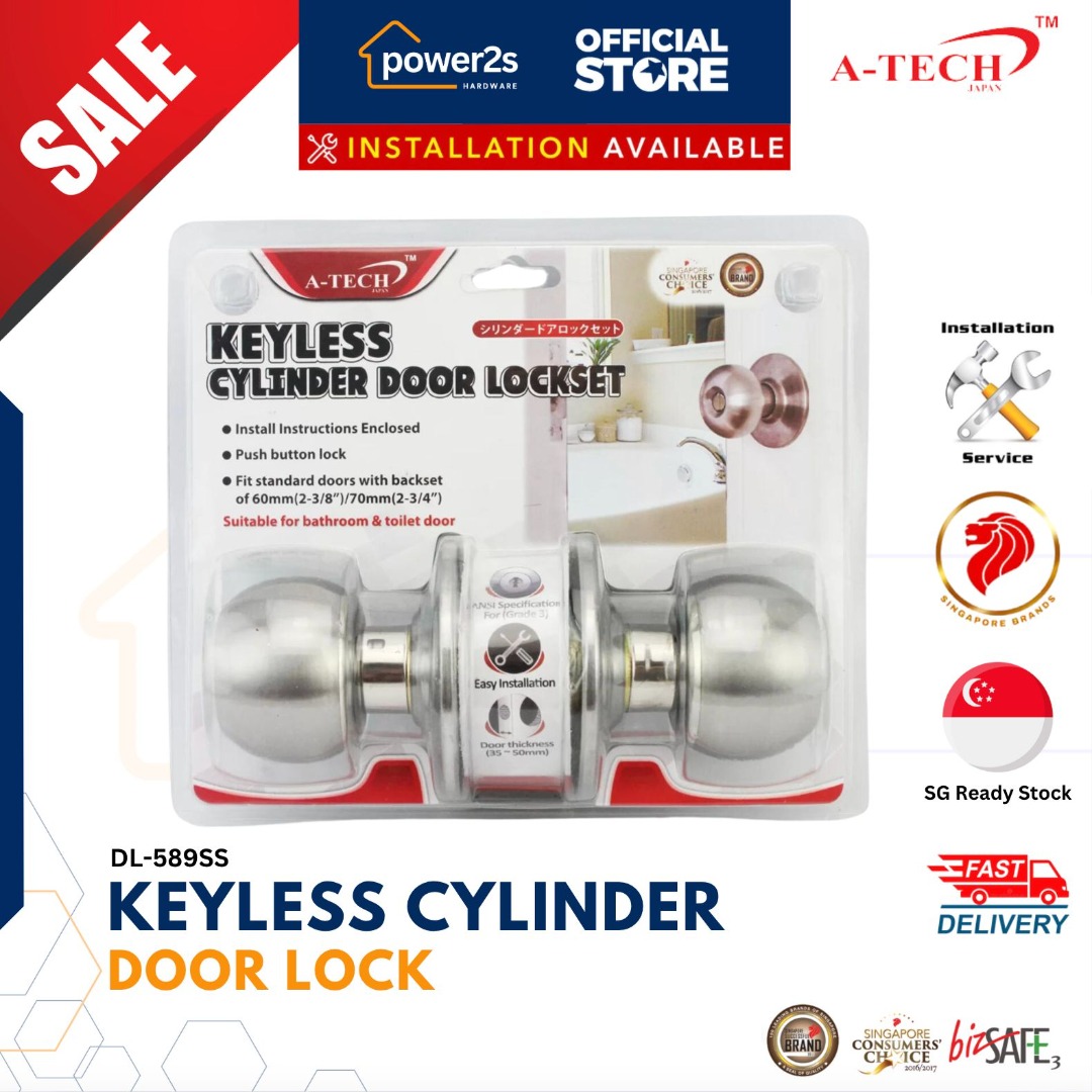 KEYLESS CYLINDER DOOR LOCK / TOILET / BATHROOM / Elderly / Children ...