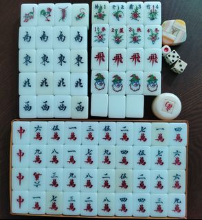 $15 A1 size 37mm blue mahjong tiles (complete set), Hobbies & Toys ...