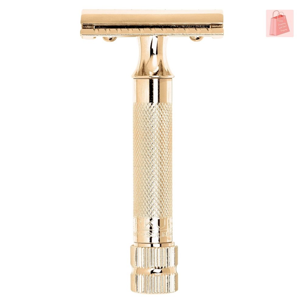 Merkur Classic 2-Piece Double Edge Safety Razor Gold Plated, 1 Count ...