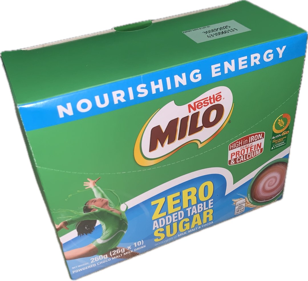 MILO HIGH In IRON PROTEIN & CALCIUM NET WEIGHT 260g (26g x 10) ZERO ...