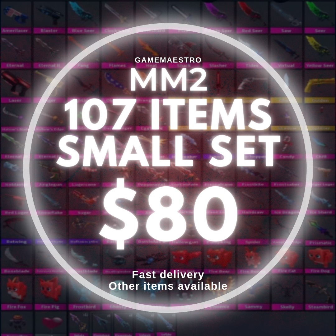 MM2 Small Set / MM2 Godly Set / all 107 items / Murder Mystery 2 Small ...