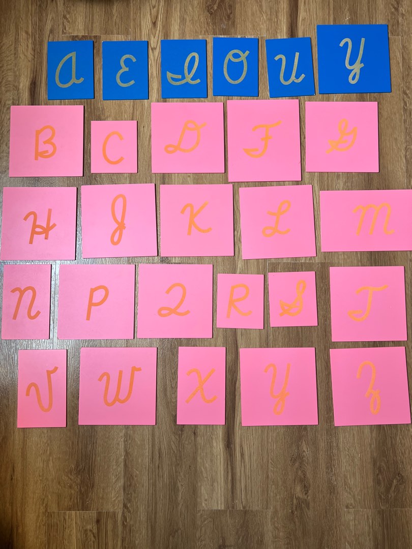 Montessori sandpaper alphabet., Hobbies & Toys, Toys & Games on Carousell