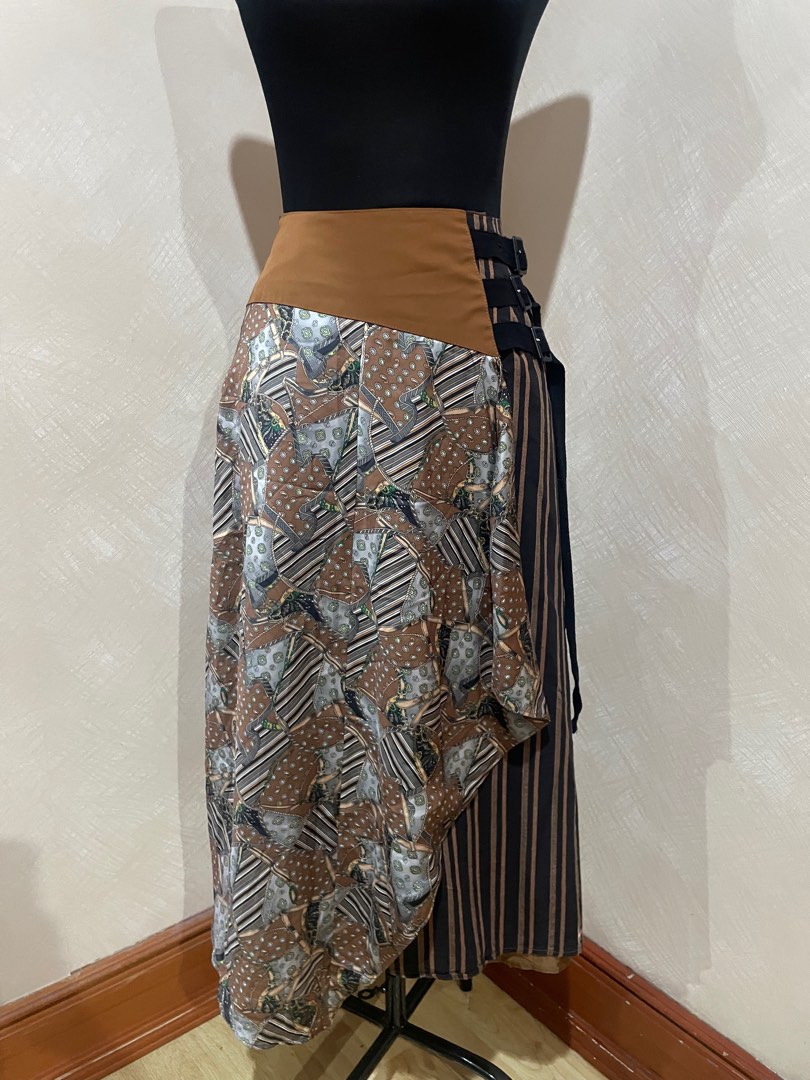 Murua Japanese midi scarf belted skirt not mango zara, Women's Fashion ...