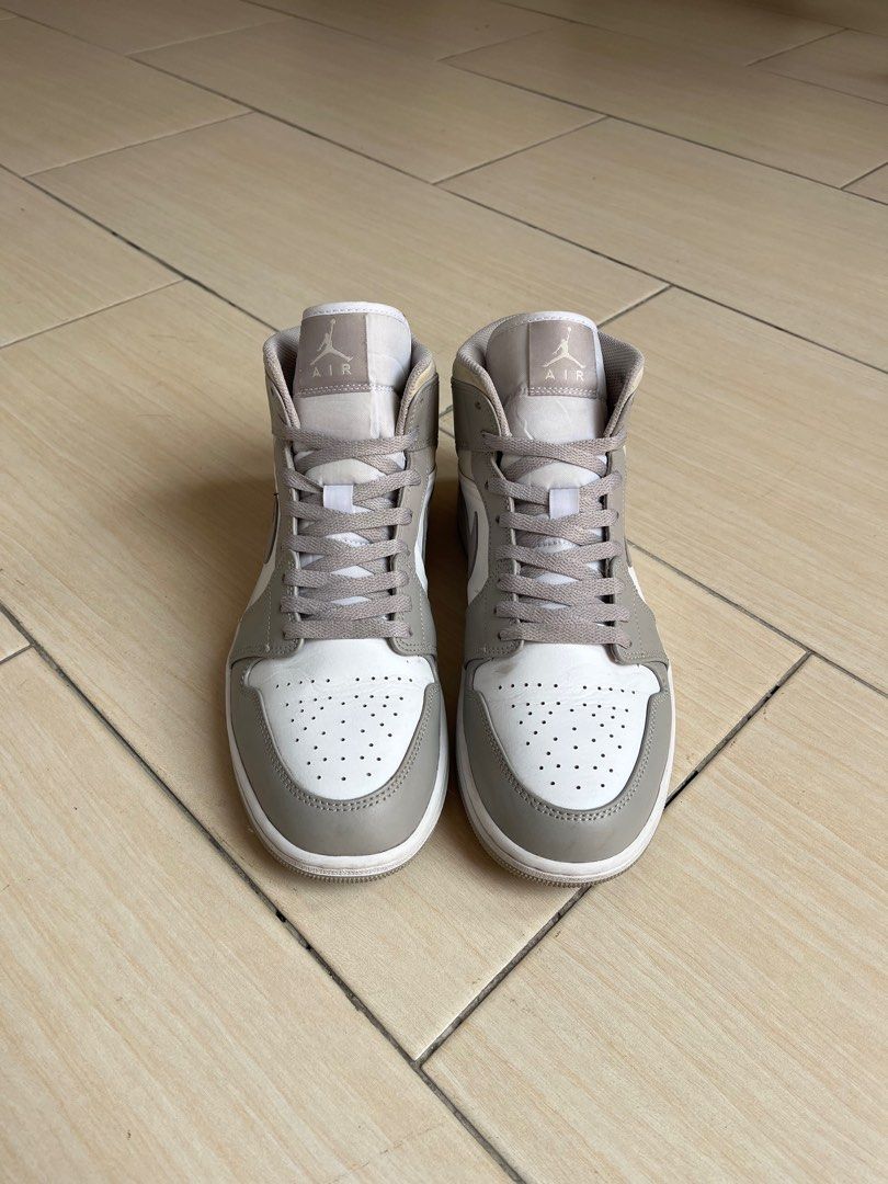 Nike Air Jordan 1 Mid Linen, Men's Fashion, Footwear, Sneakers on Carousell