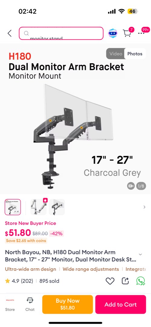 North Bayou monitor arm, Mobile Phones & Gadgets, Mobile & Gadget ...