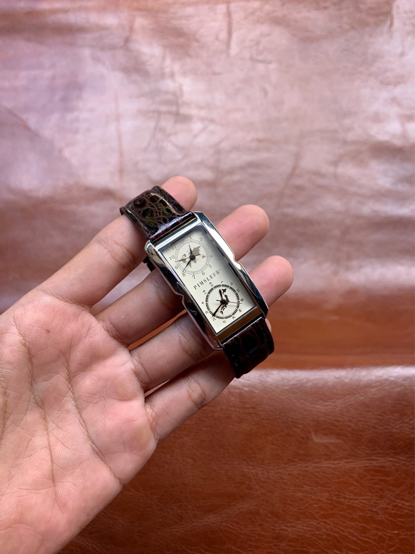 PIMSLEUR JAPAN WATCH DUAL TIME TANK, Barang Mewah, Jam Tangan di Carousell