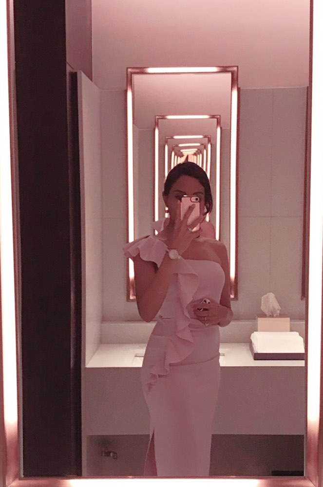 Pink toga maxi dress with slit, Women's Fashion, Dresses & Sets ...