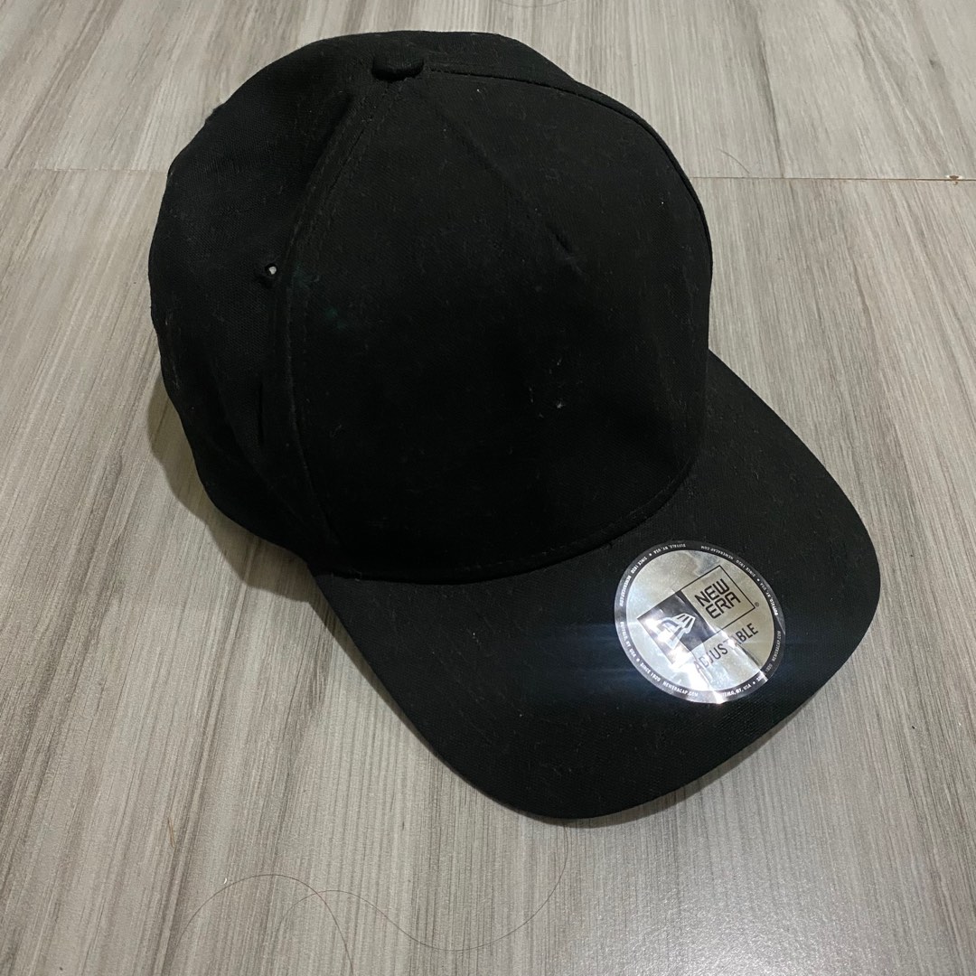 Plain Black New Era Snapback, Men's Fashion, Watches & Accessories ...