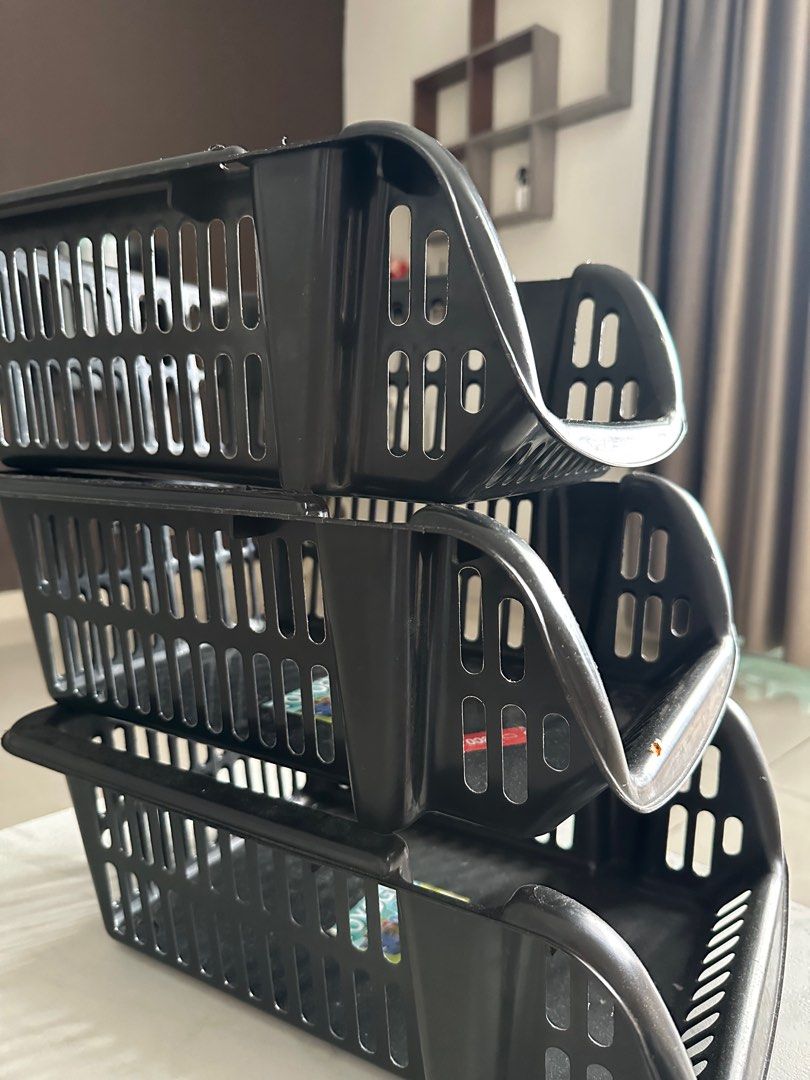 plastic black racks - suitable for kitchen or office uses, Furniture ...