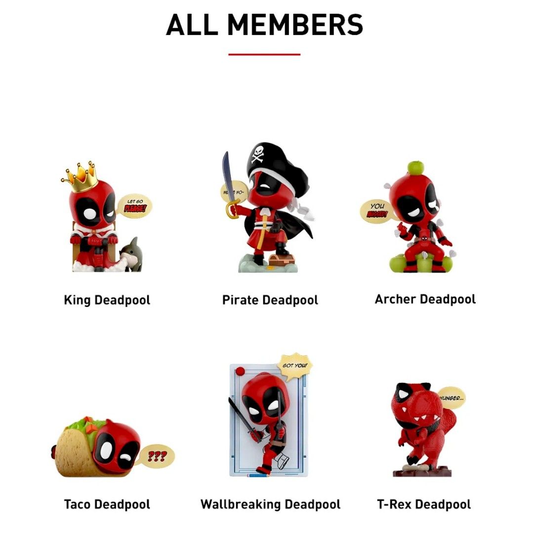 POP MART Marvel Deadpool Series Figures Blind Box, Hobbies & Toys, Toys ...