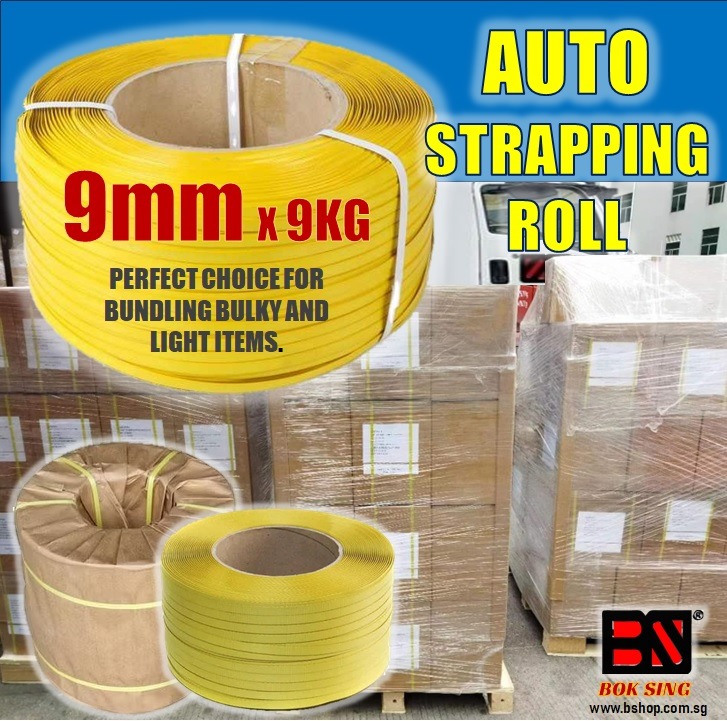 PP STRAPPING ROLL 9MMX9KG/ BINDING STRAP 9MM/ AUTO PP STRAPPING ROLL ...