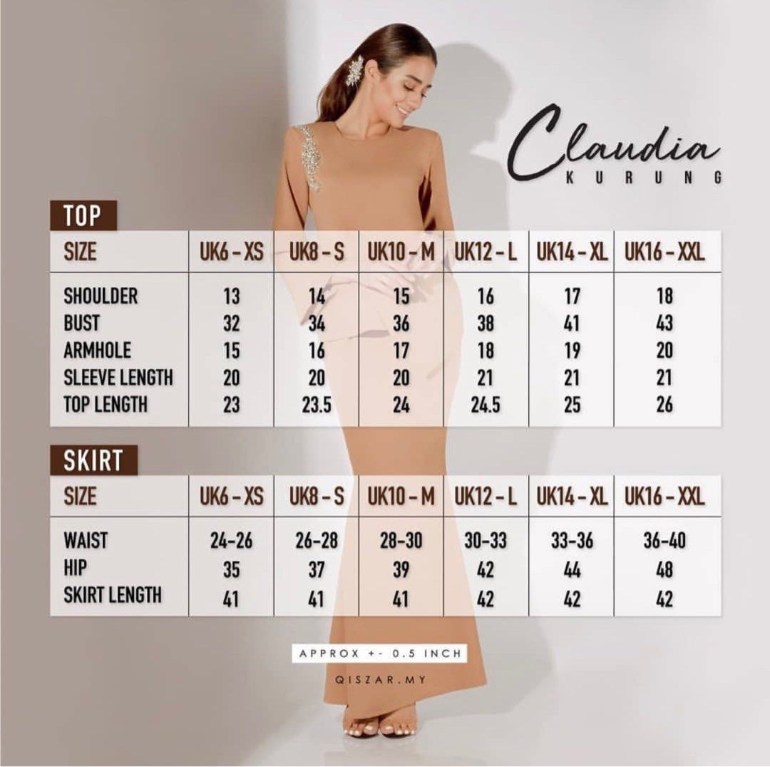 Qiszar Claudia Luxe Kurung, Women's Fashion, Muslimah Fashion, Baju ...