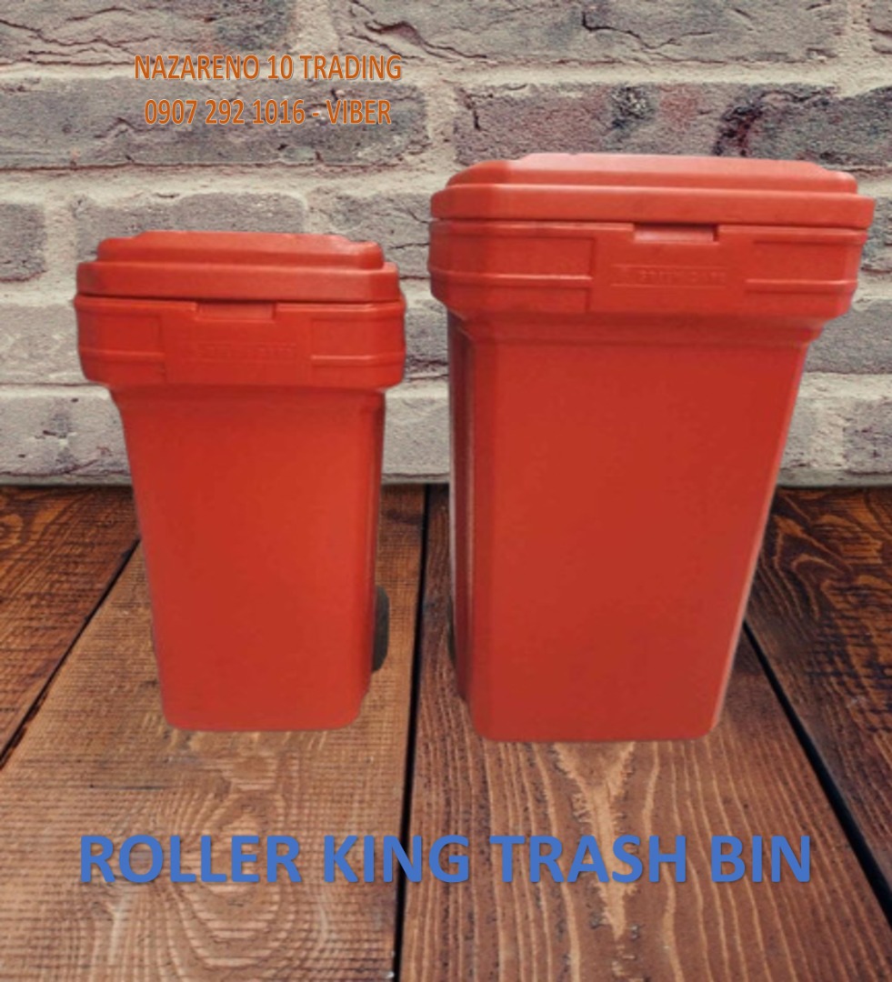 Roller king Trash bin w/wheels 250Liters 786, Furniture & Home Living ...