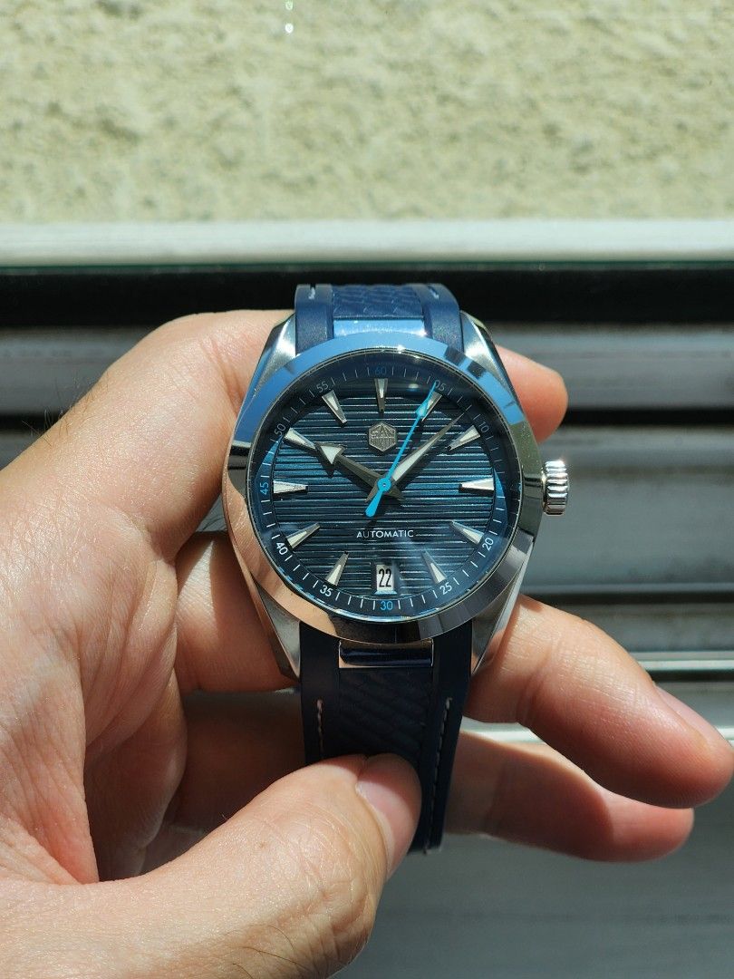San Martin Omega Aqua Terra Blue, Men's Fashion, Watches & Accessories ...