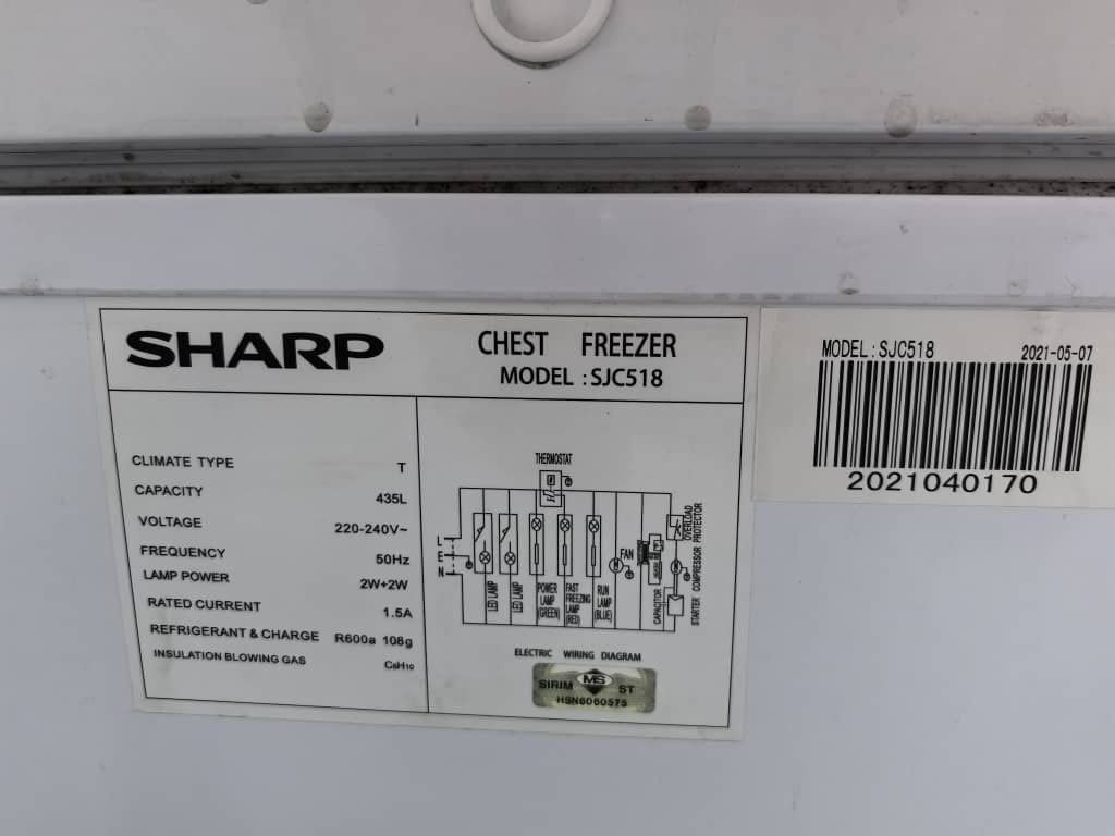 SHARP FREEZER TWO DOORS, TV & Home Appliances, Kitchen Appliances ...