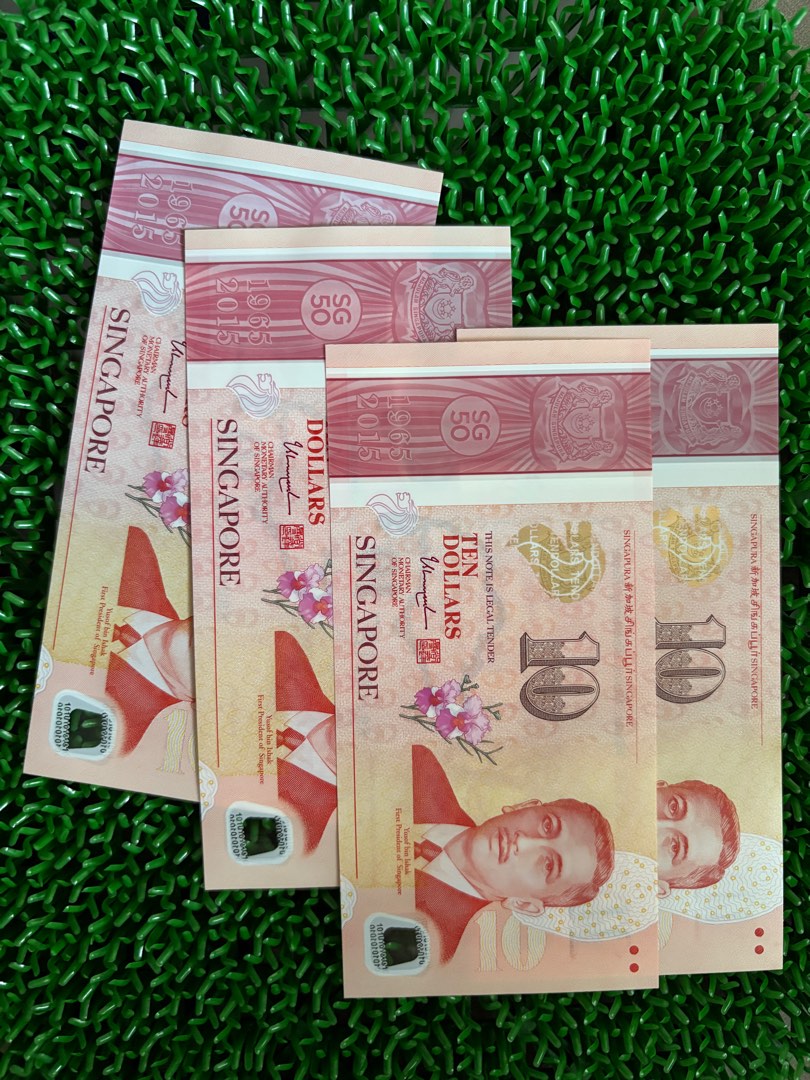 Singapore SG 50 notes (4 pieces), Hobbies & Toys, Memorabilia ...