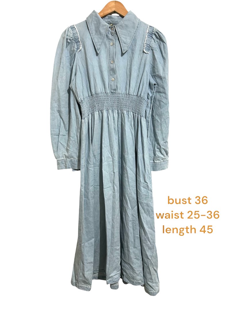 Premium soft thin light blue denim, Women's Fashion, Dresses & Sets ...