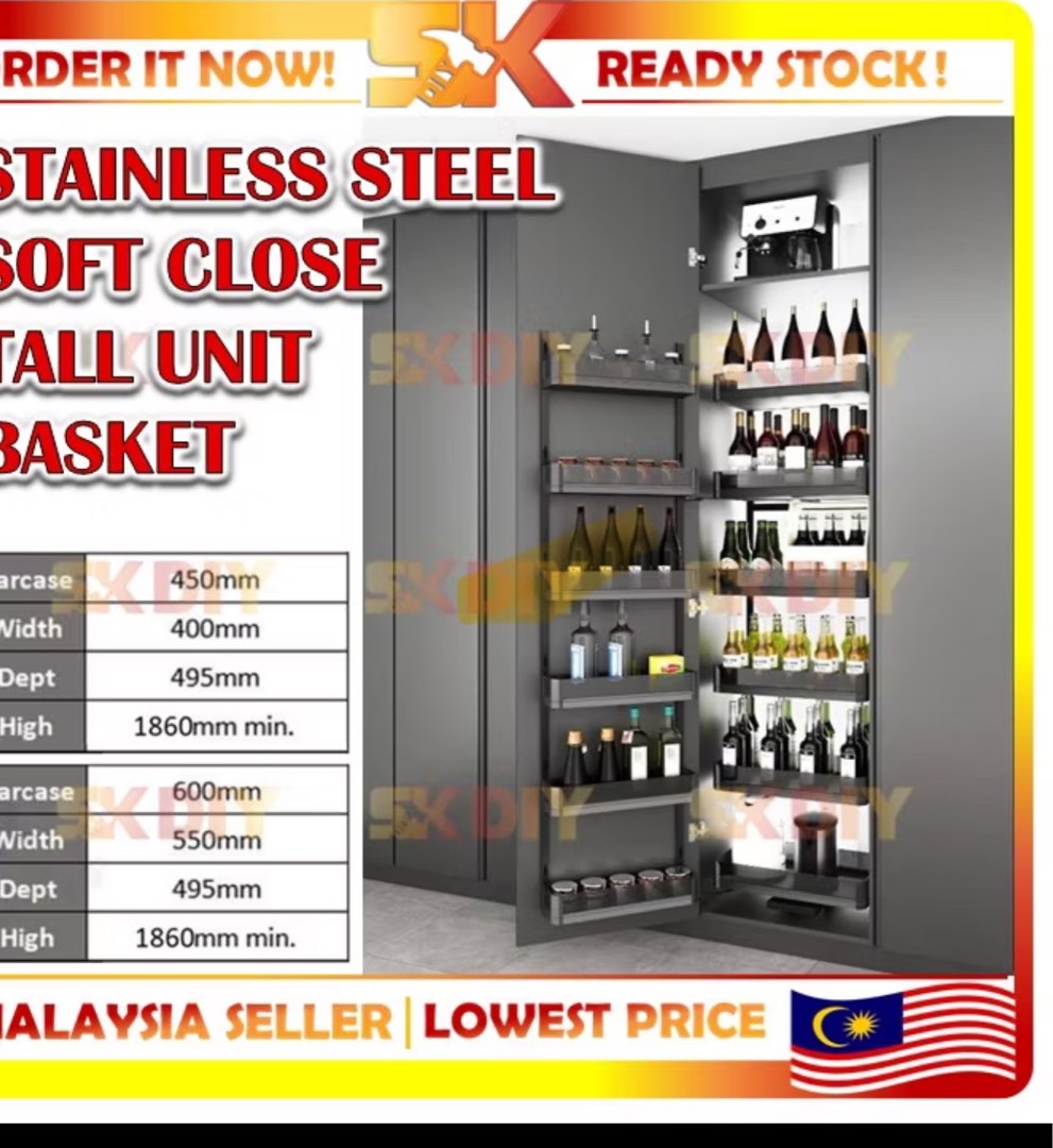 Stainless Steel Pantry Cabinet, Furniture & Home Living, Furniture ...