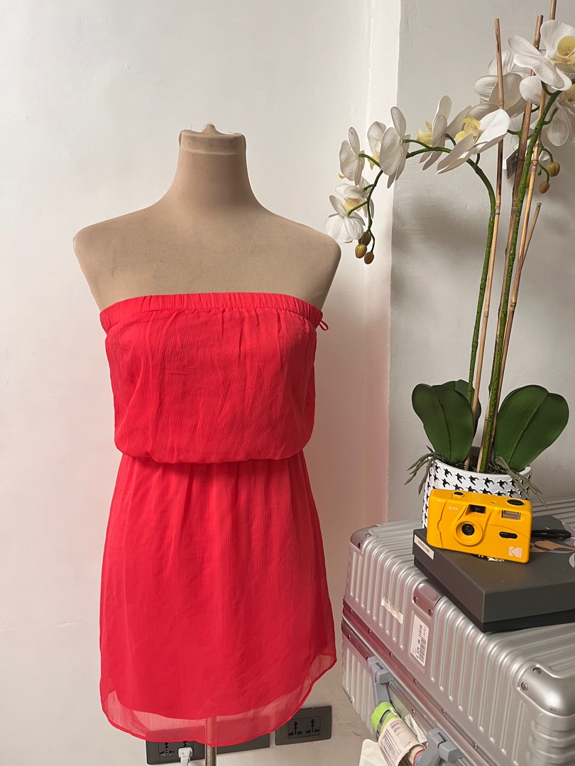 Summer red orange tube dress, Women's Fashion, Dresses & Sets, Dresses ...