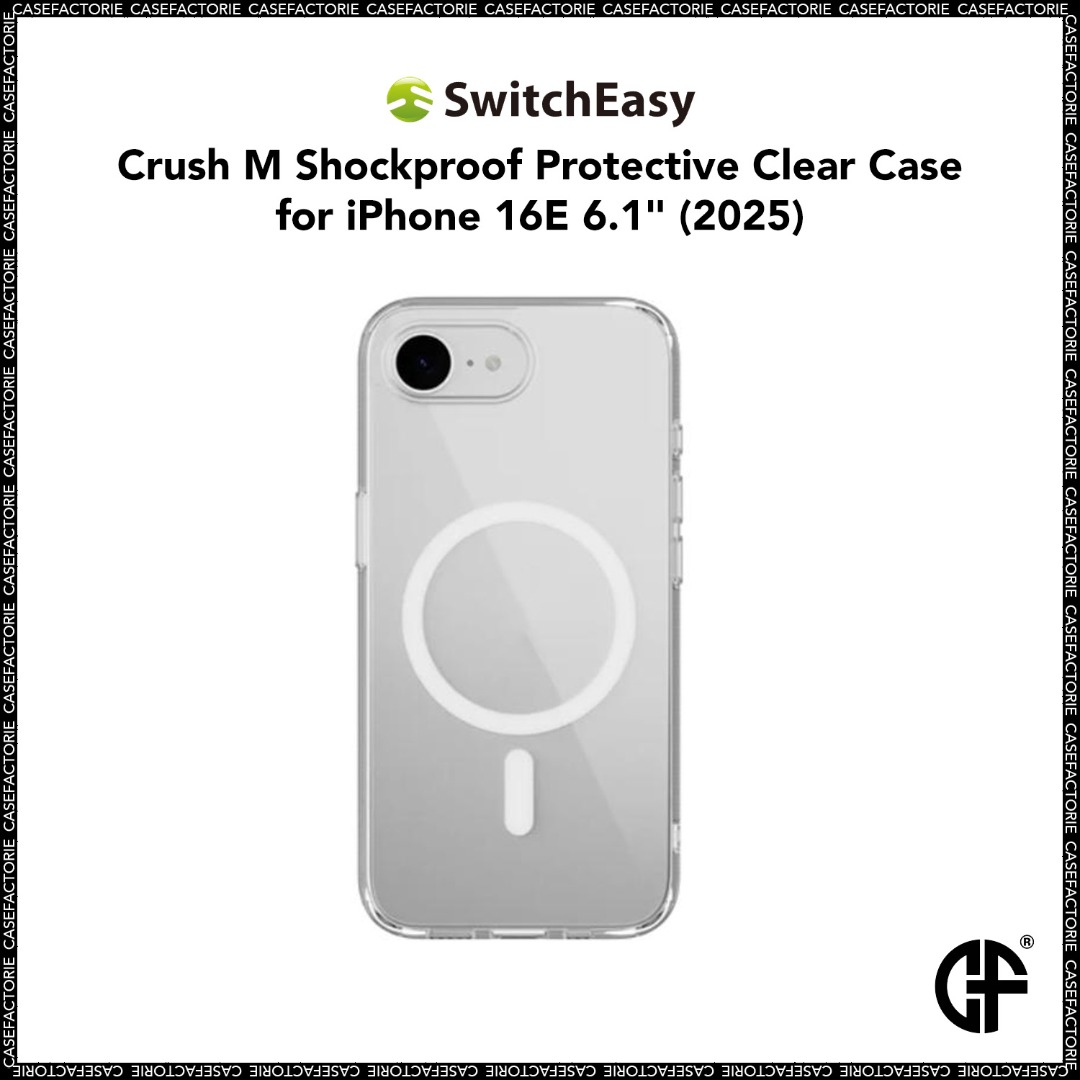 SwitchEasy Crush M Shockproof Protective Clear Case for iPhone 16E 6.1 ...