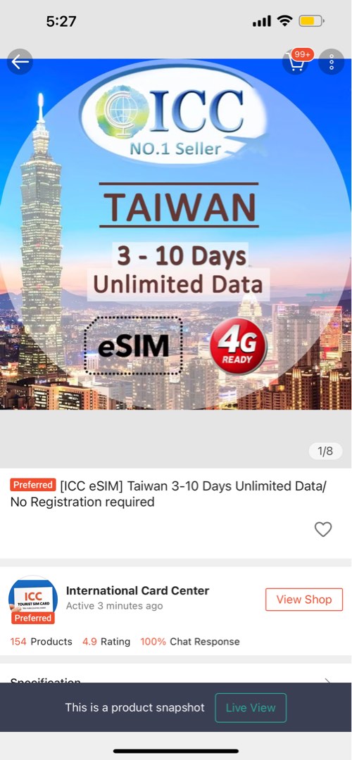 Taiwan Esim, Tickets & Vouchers, Vouchers on Carousell
