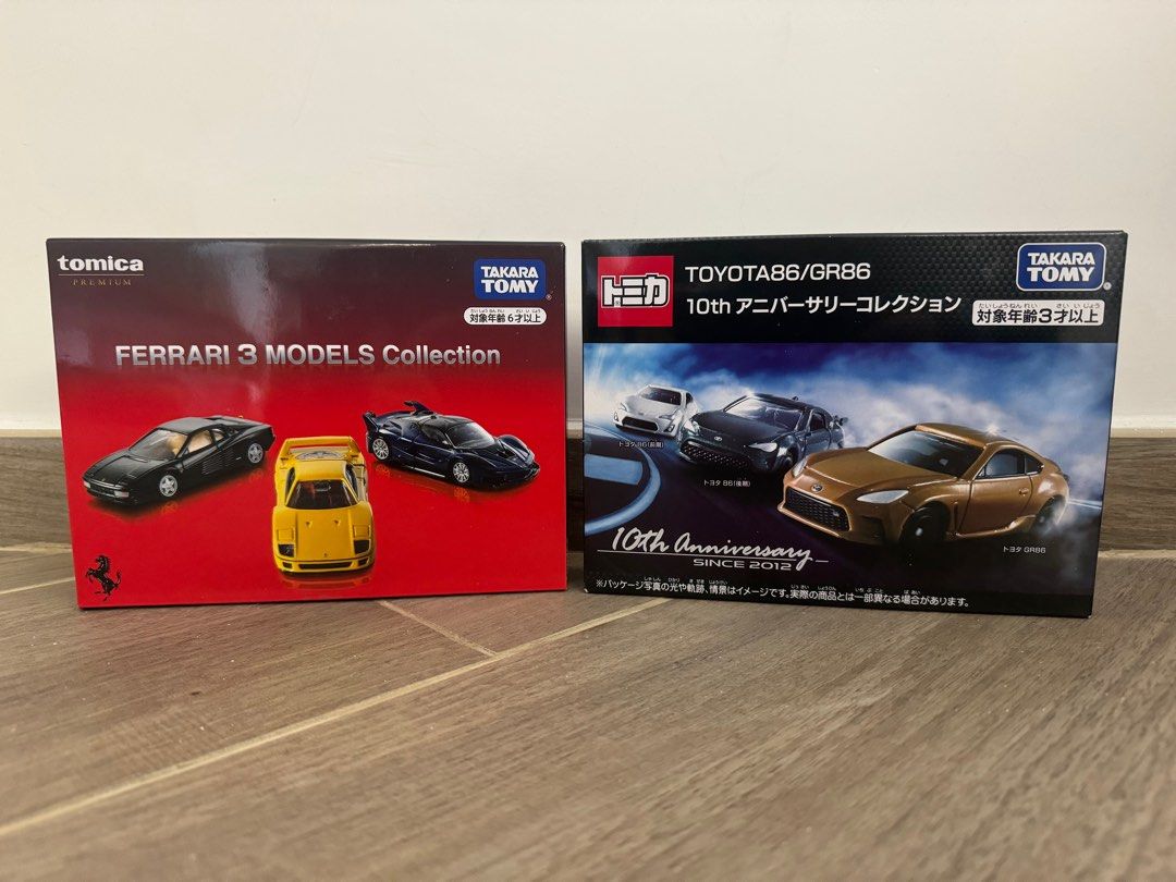 Tomica Tomy FERRARI 3 MODELS Collection and TOYOTA86/GR86 10th ...