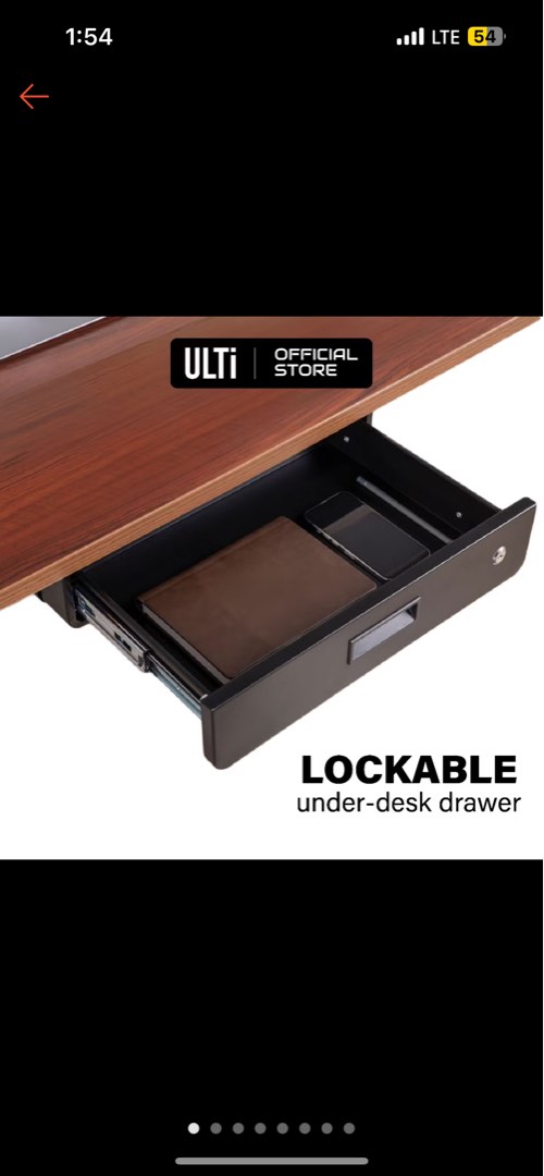 ULTI Lockable Storage Drawer for Standing Desk, Furniture & Home Living ...