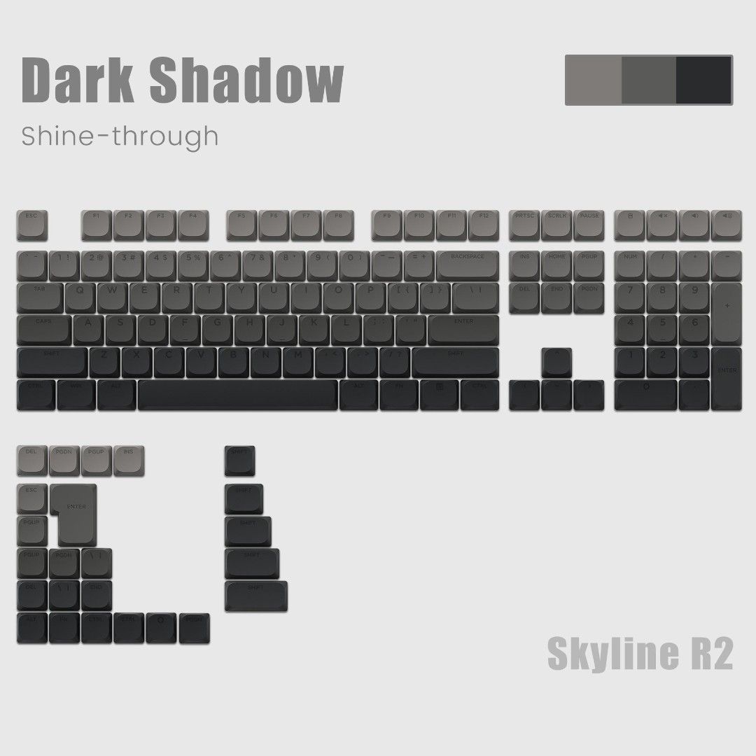 Womier Skyline R2 Low Profile Keycaps - Dark Shadow / Polar Day ...